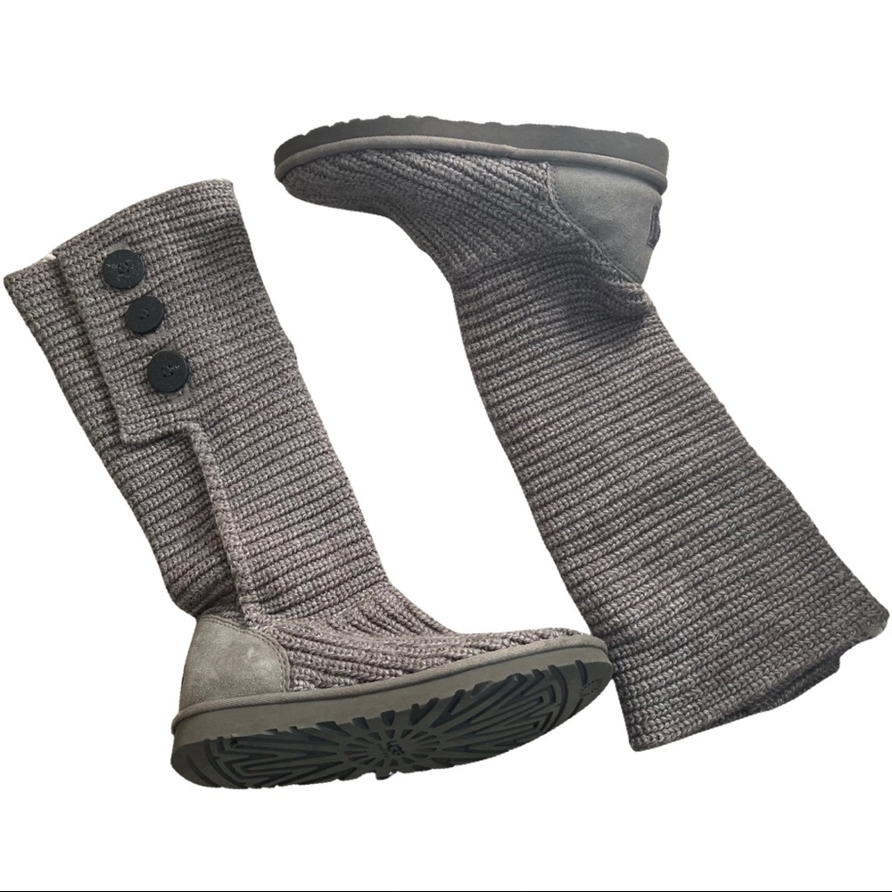 Ugg Tall Knit Grey Boots - Gem